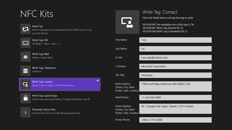 Windows 8/RT用NFC書き込みアプリ『NFC Kits』 | NFC専門情報サイト | NFC Tags